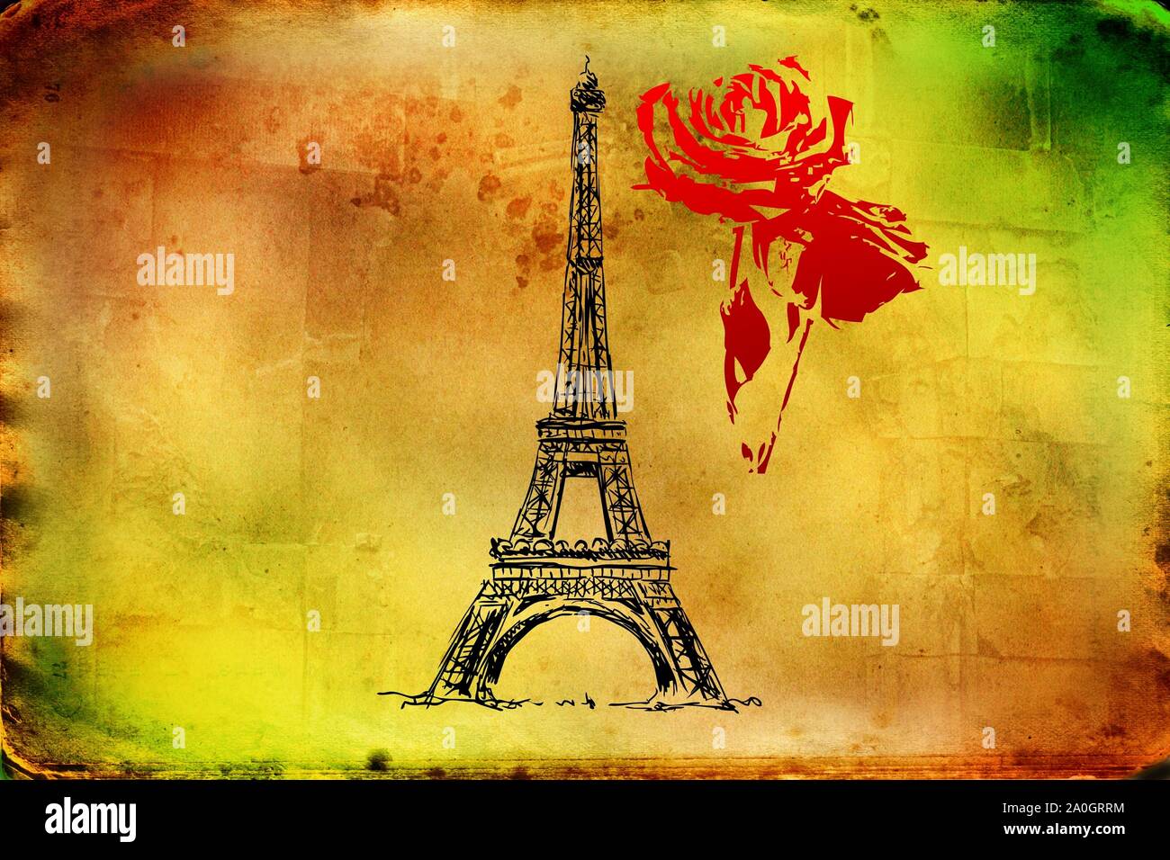 Paris art design illustration Stock Photo - Alamy