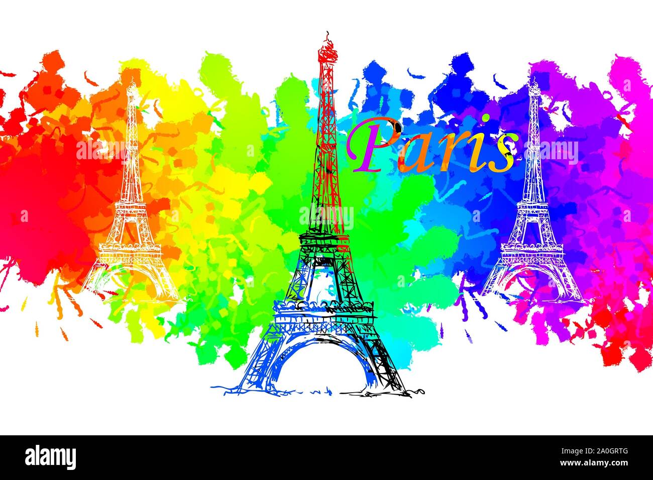 Paris art design illustration Stock Photo - Alamy