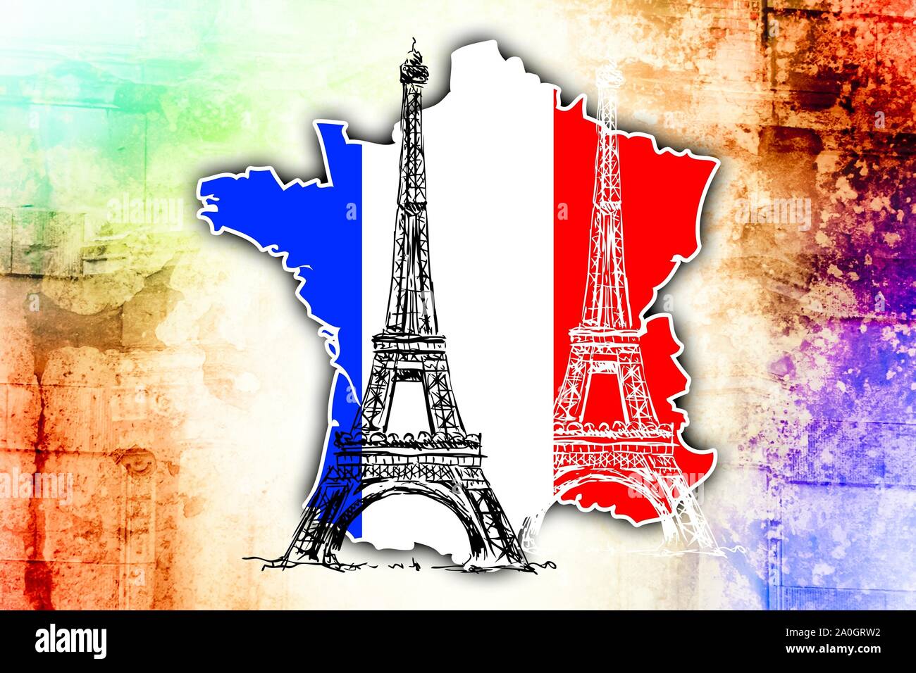 Paris art design illustration Stock Photo - Alamy