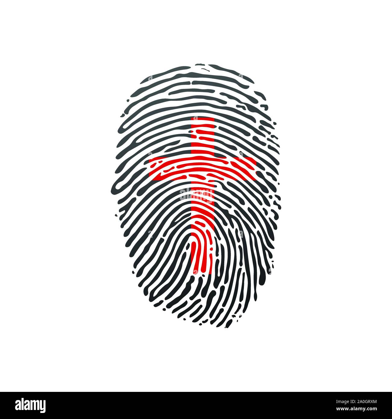 cross Thumb Prints or fingerprint showing christian identity. vector ...