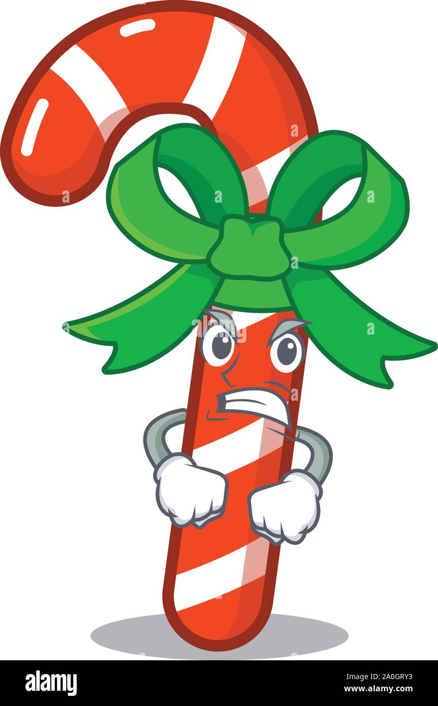 Angry candy cane character shaped a cartoon Stock Vector Image & Art ...