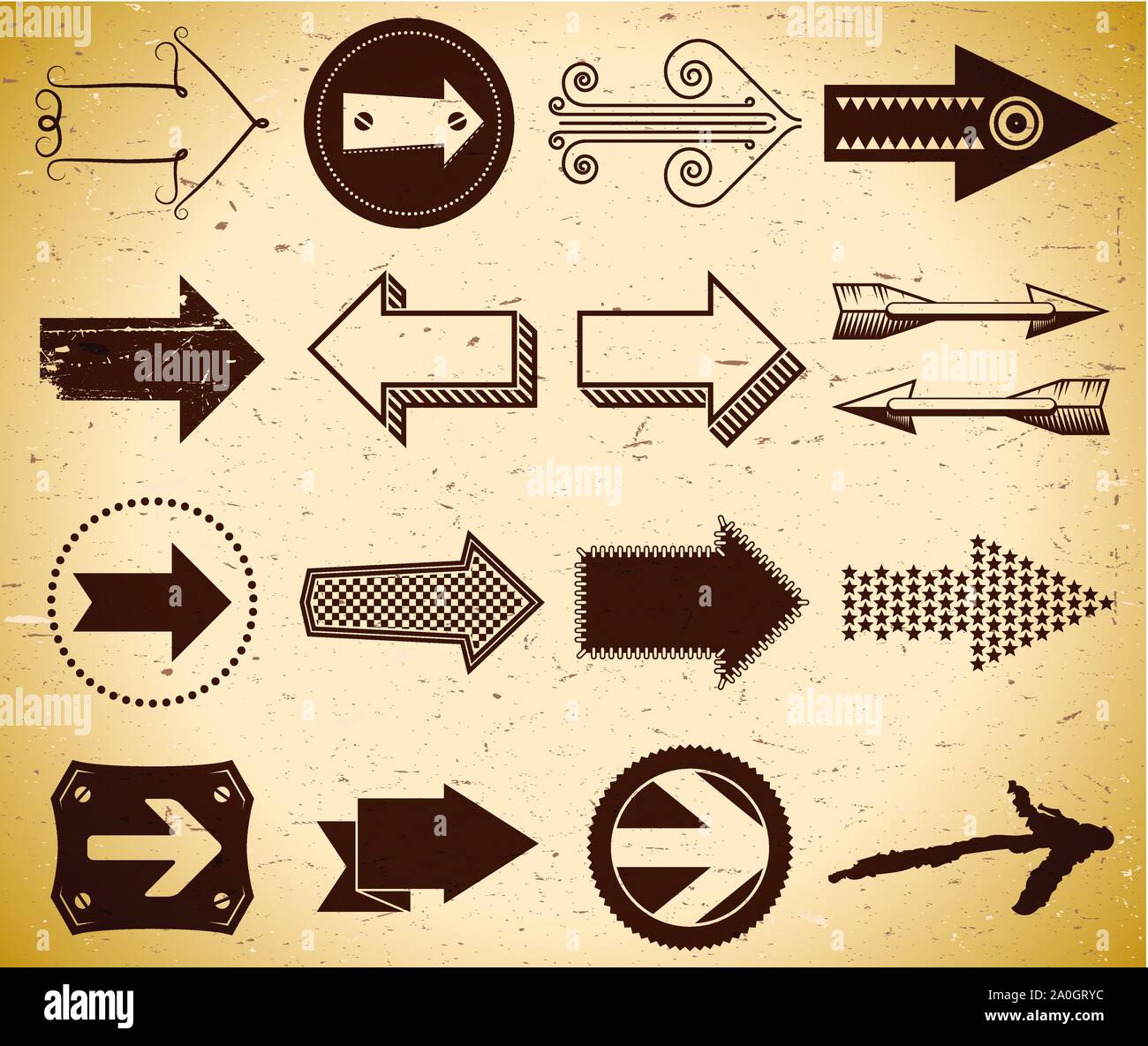 Set of vintage arrows Stock Vector Image & Art - Alamy