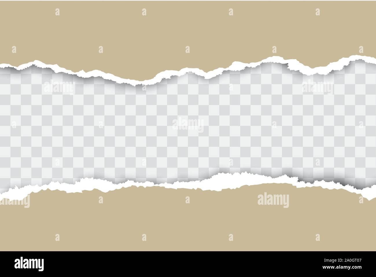 Brown ripped paper background with transparency place for your text ...