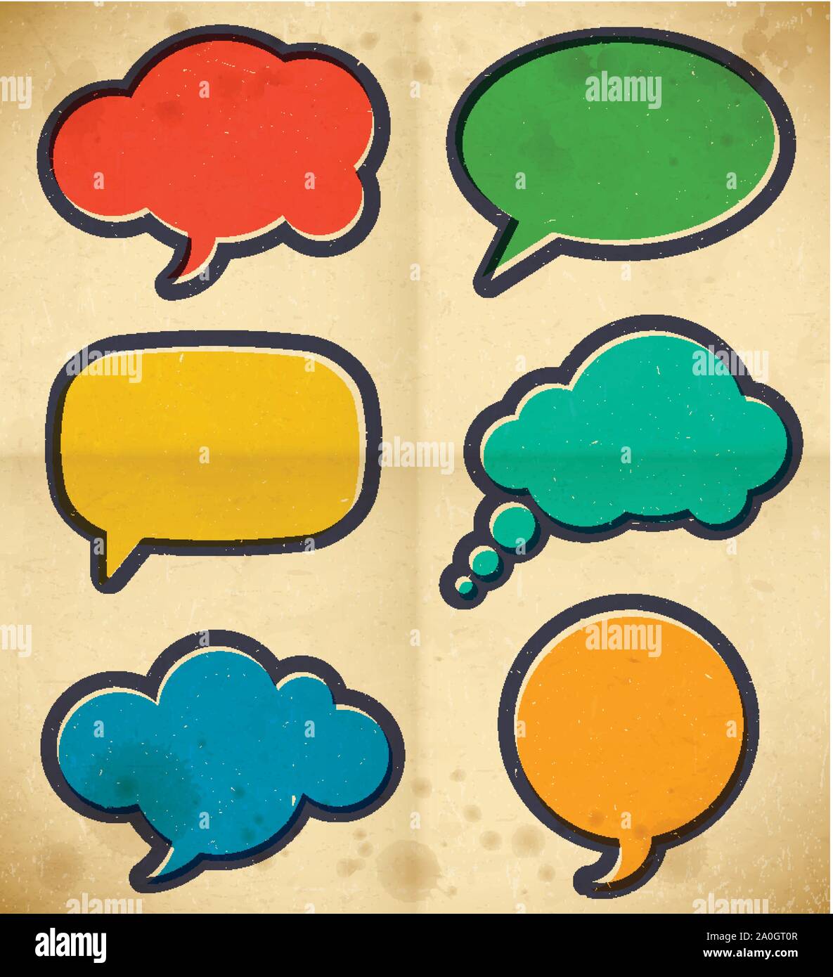 Vintage speech bubbles hi-res stock photography and images - Alamy
