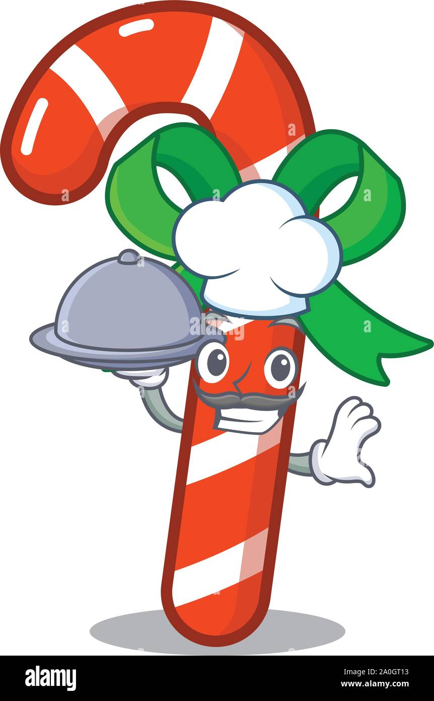 Chef with food candy cane character shaped a cartoon Stock Vector Image ...