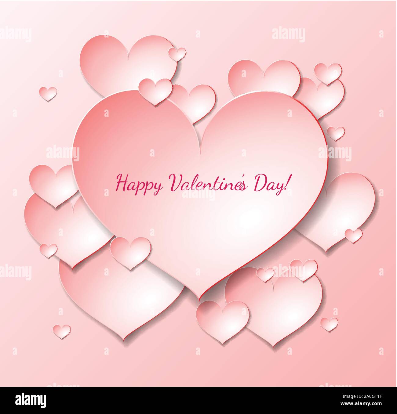 Beautiful composition paper valentines Stock Vector Images - Alamy