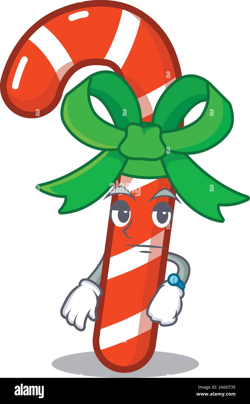 Waiting candy cane above the mascot table Stock Vector Image & Art - Alamy