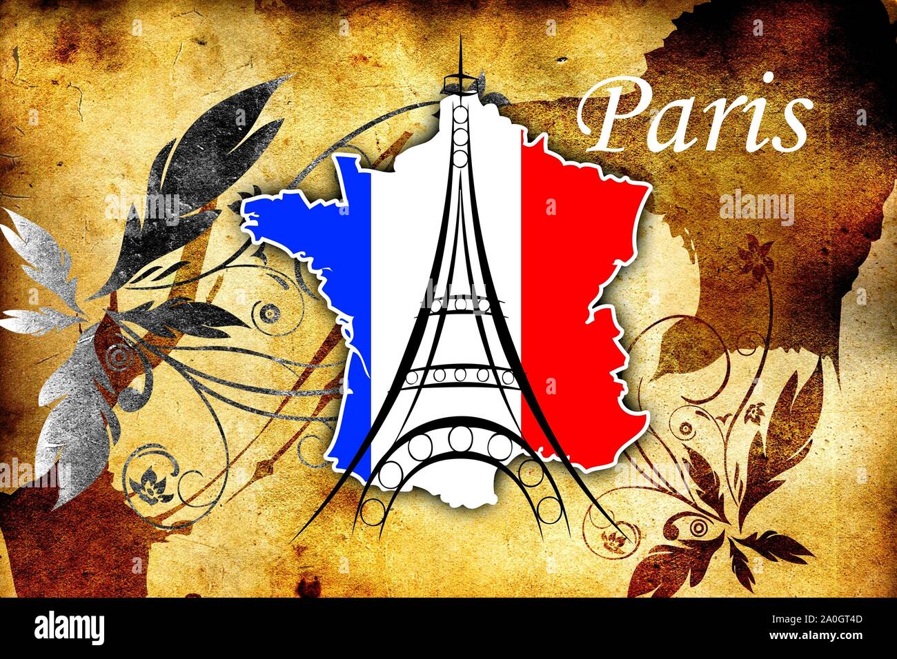 Paris art design illustration Stock Photo - Alamy