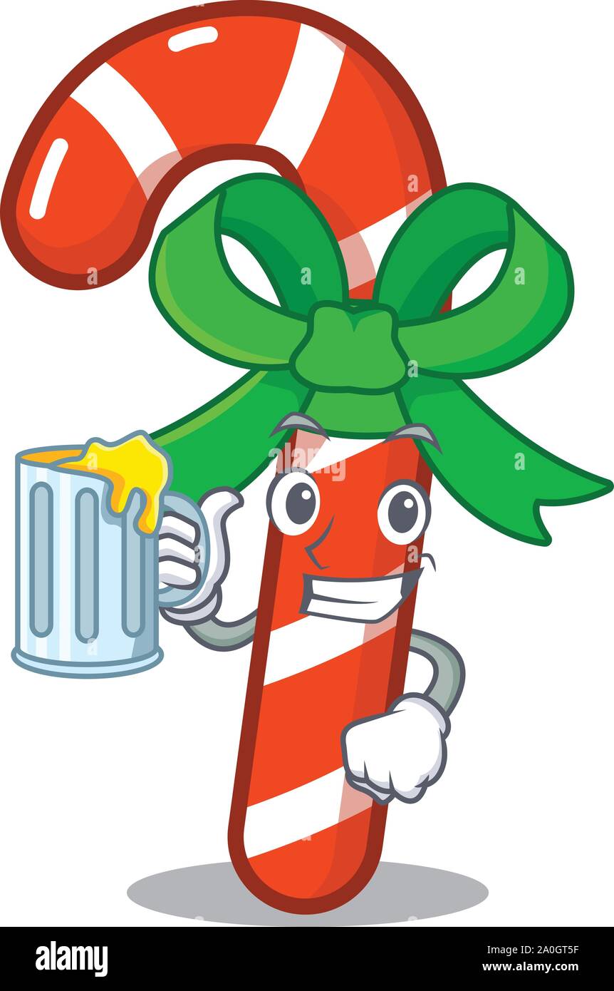 With juice candy cane character shaped a cartoon Stock Vector Image ...