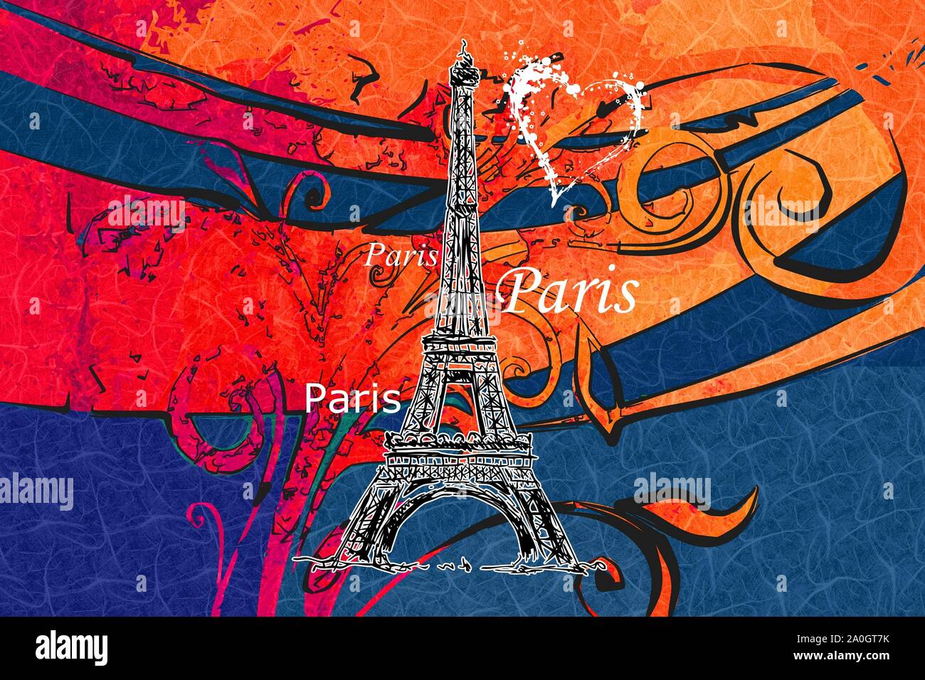 Paris art design illustration Stock Photo - Alamy