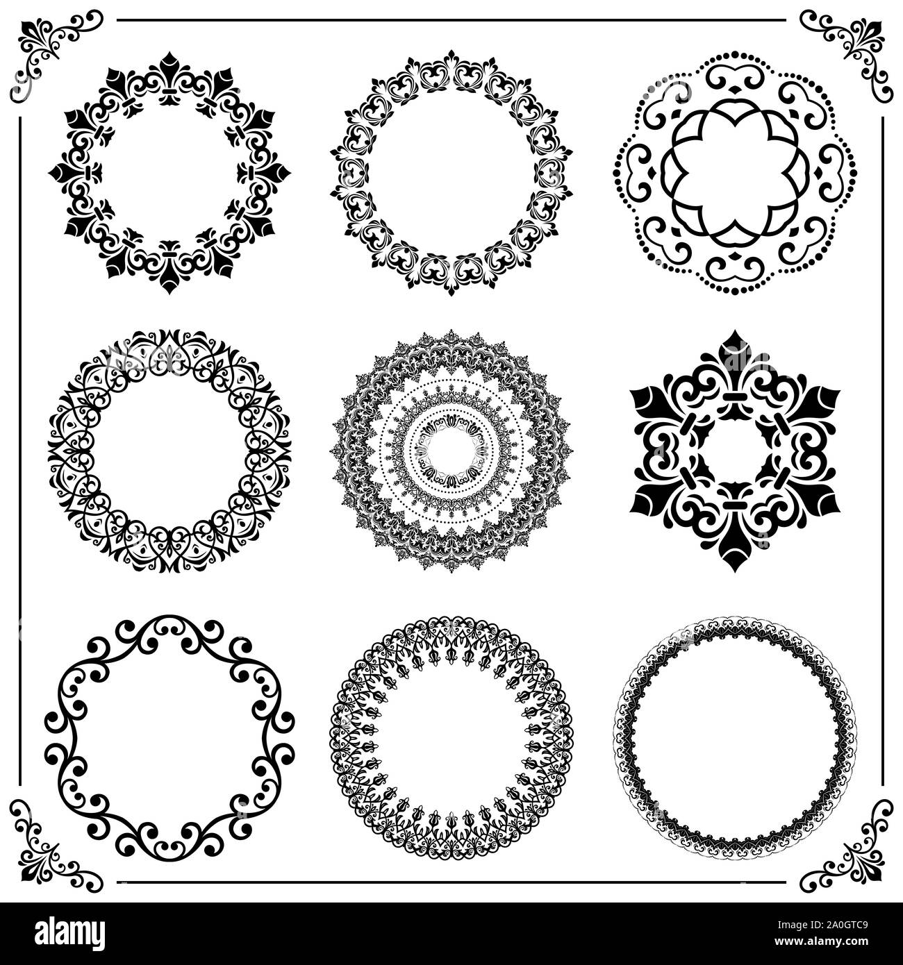 Circle vintage frame Cut Out Stock Images & Pictures - Alamy