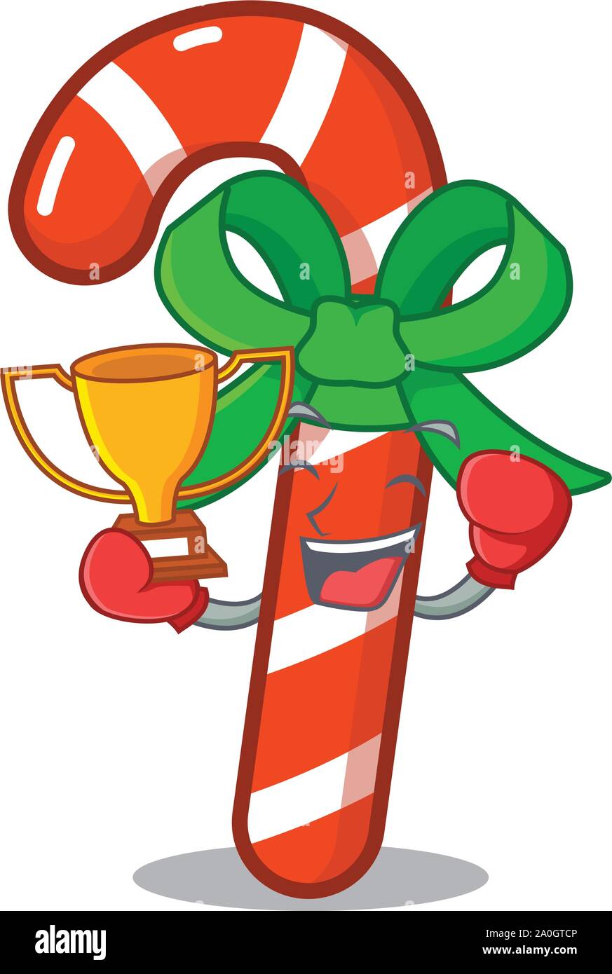 Boxing winner candy cane above the mascot table Stock Vector Image ...