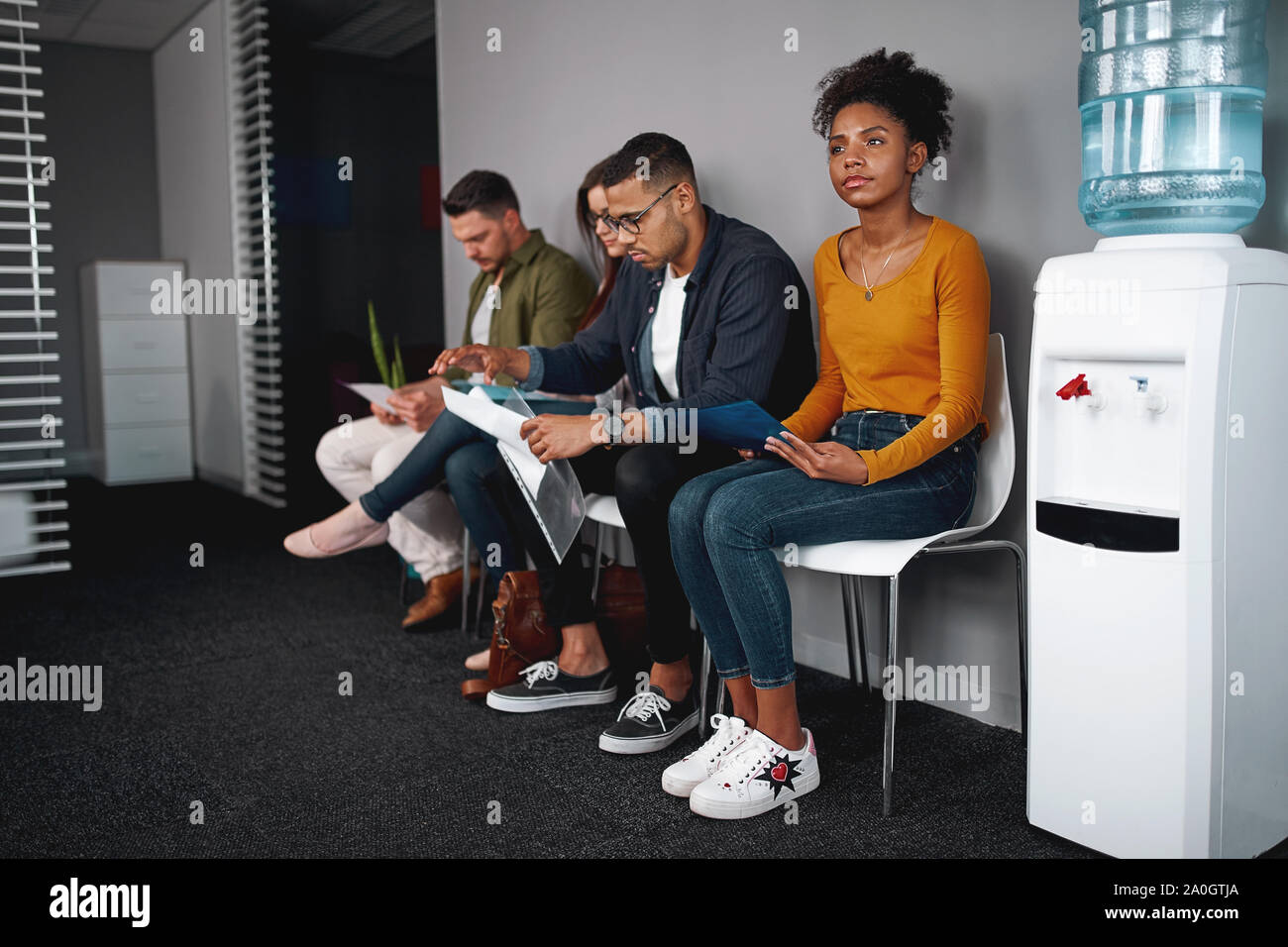 Job interview waiting man woman hi-res stock photography and images - Alamy