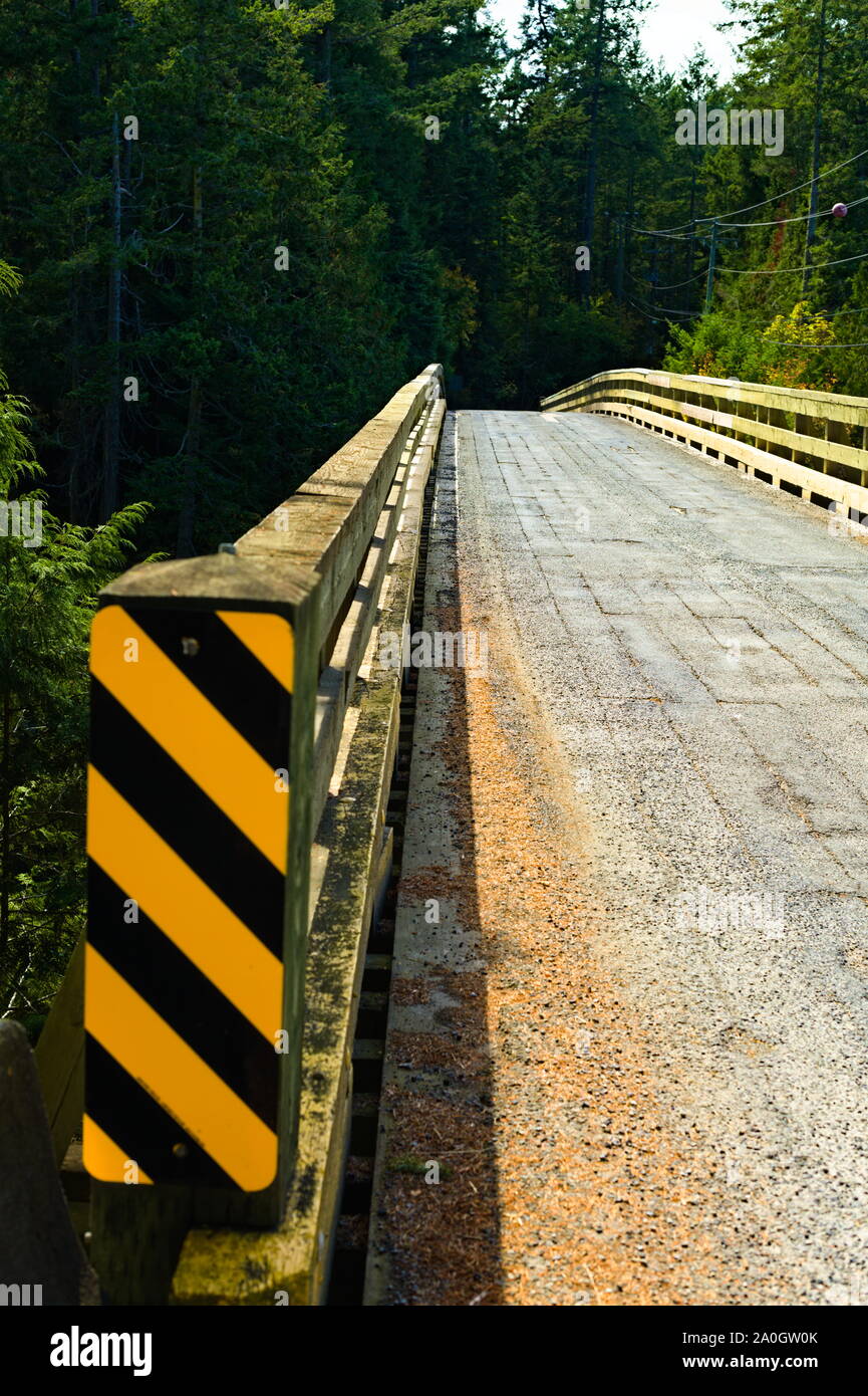 The single lane bridge between North and South Pender Islands, British ...