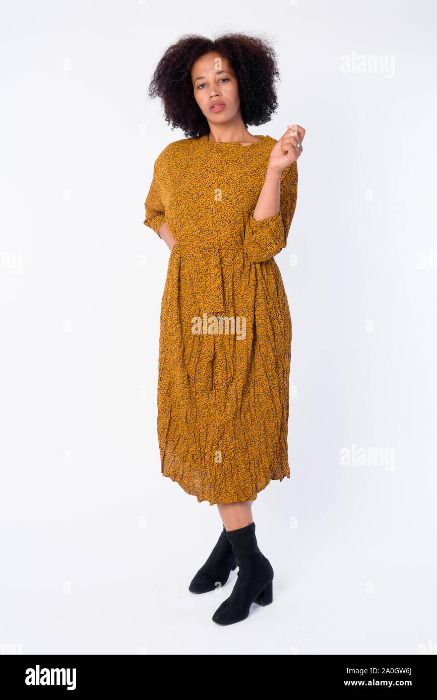 Full body shot of young beautiful African woman Stock Photo - Alamy