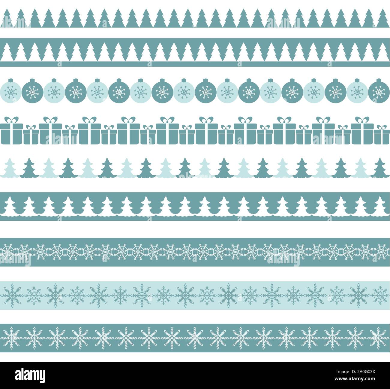 Blue Christmas borders Stock Vector Image & Art - Alamy
