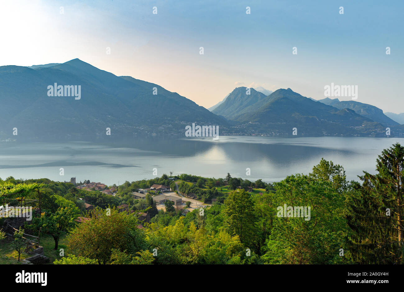 Beautiful italian landscape on Lake Como Stock Photo - Alamy