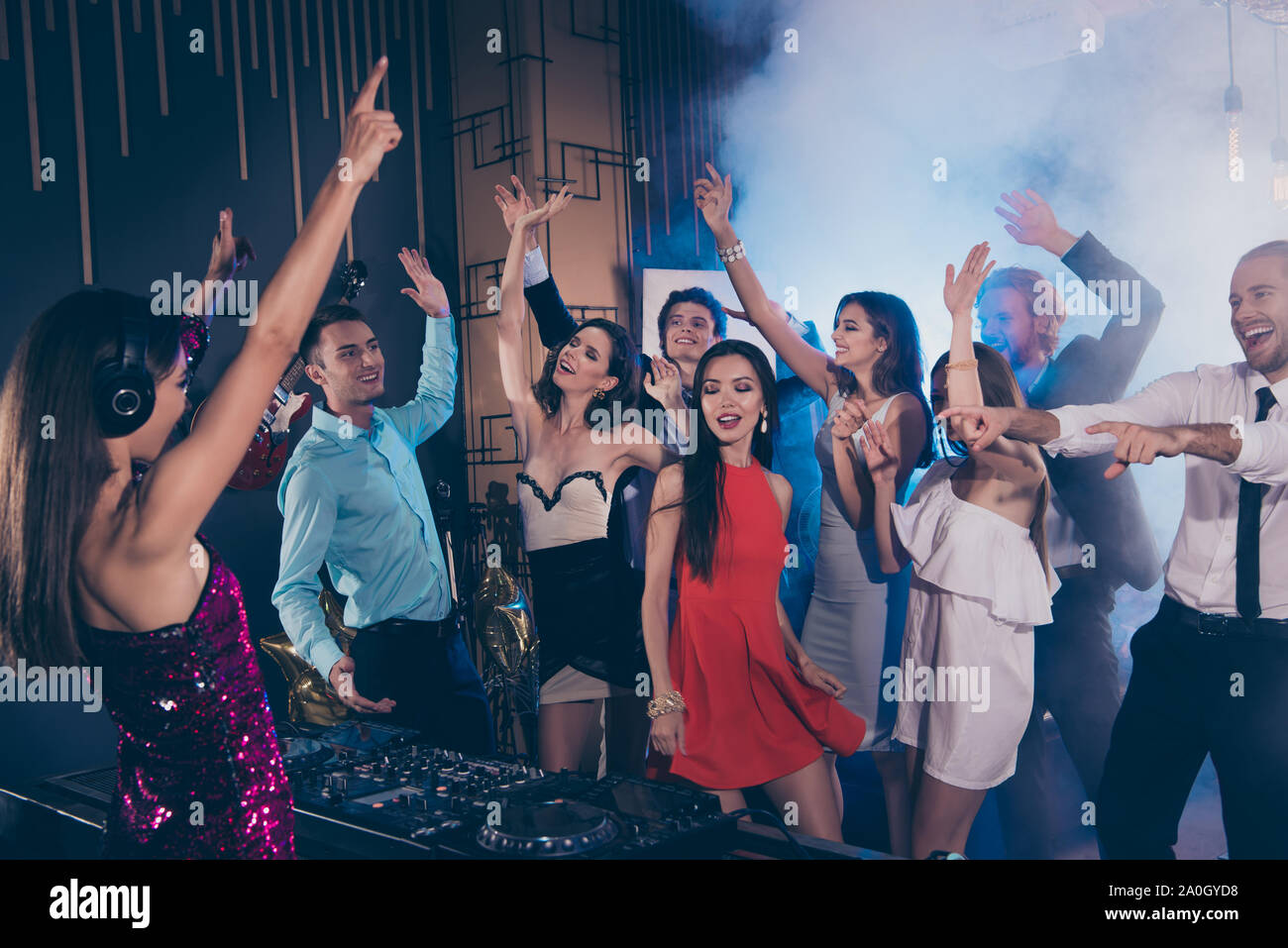 Dj using mixer hi-res stock photography and images - Alamy