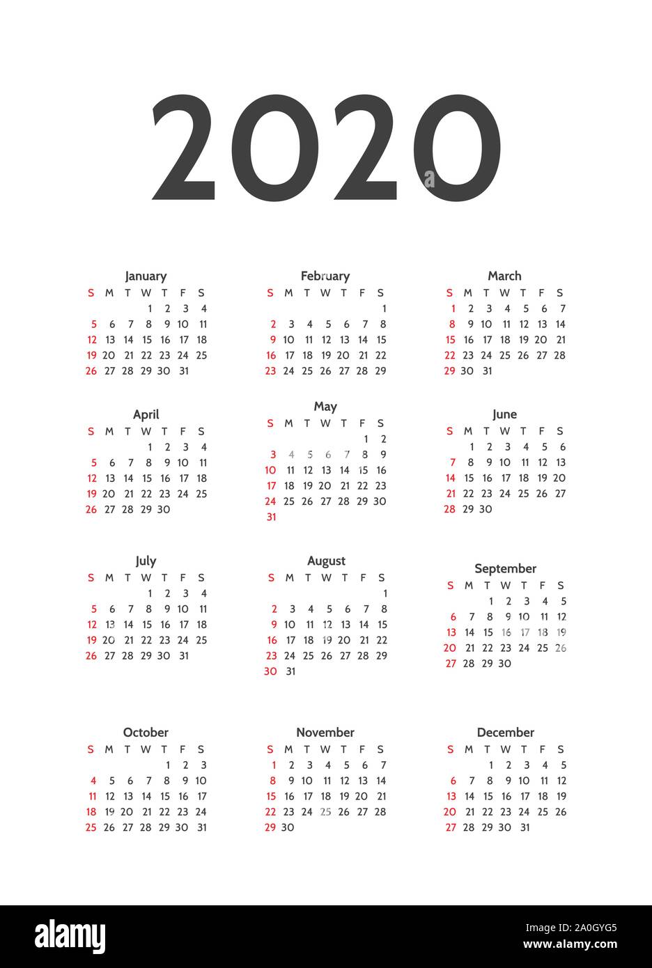 2015 2020 Calendar With Holidays