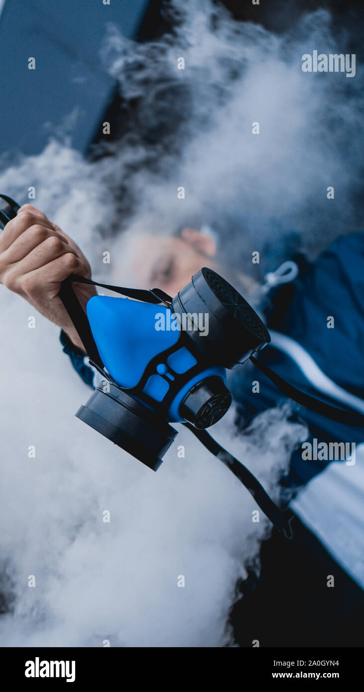 Protection Respirator Half Mask For Toxic Gasthe Man Prepare To Wear