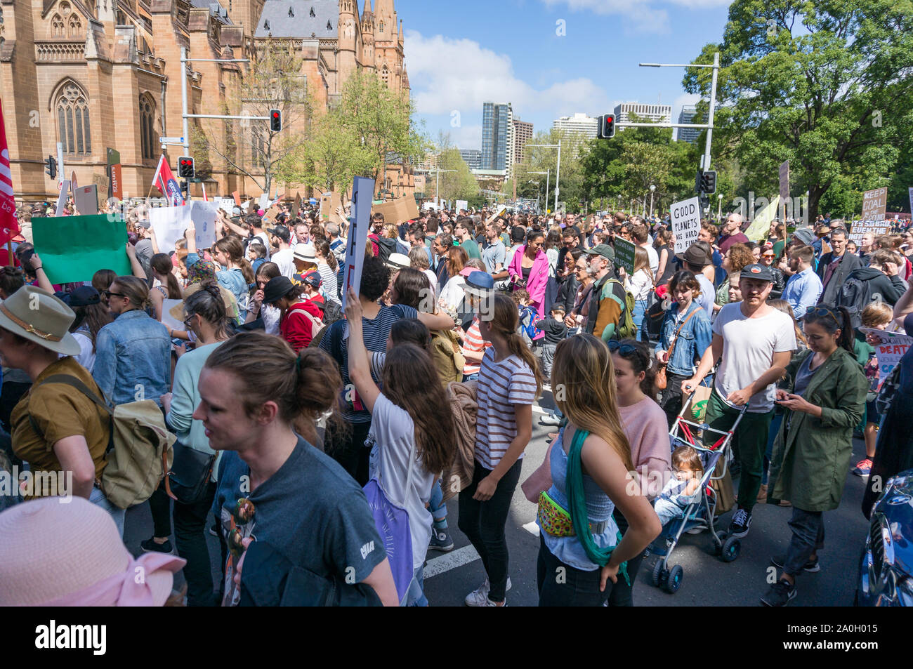 Sydney, Australia - September 20, 2019: Strike for climate change in ...