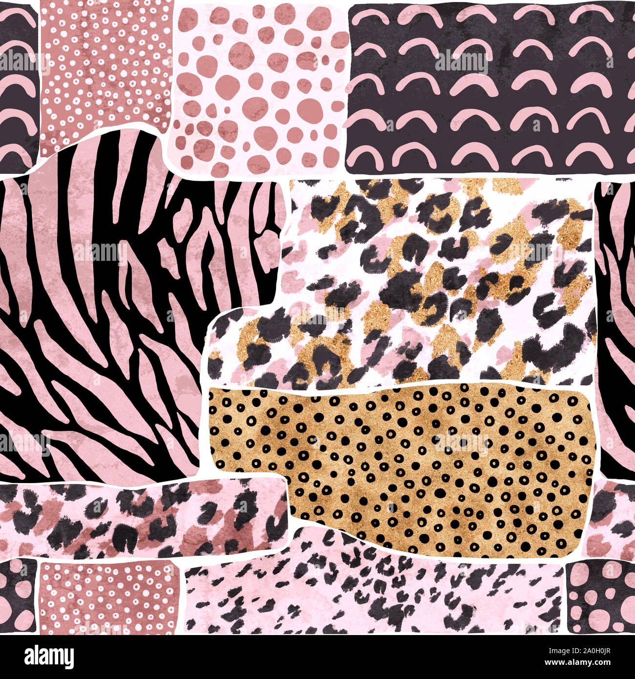Animal skin seamless pattern. Geometric background with leopard spotted ...