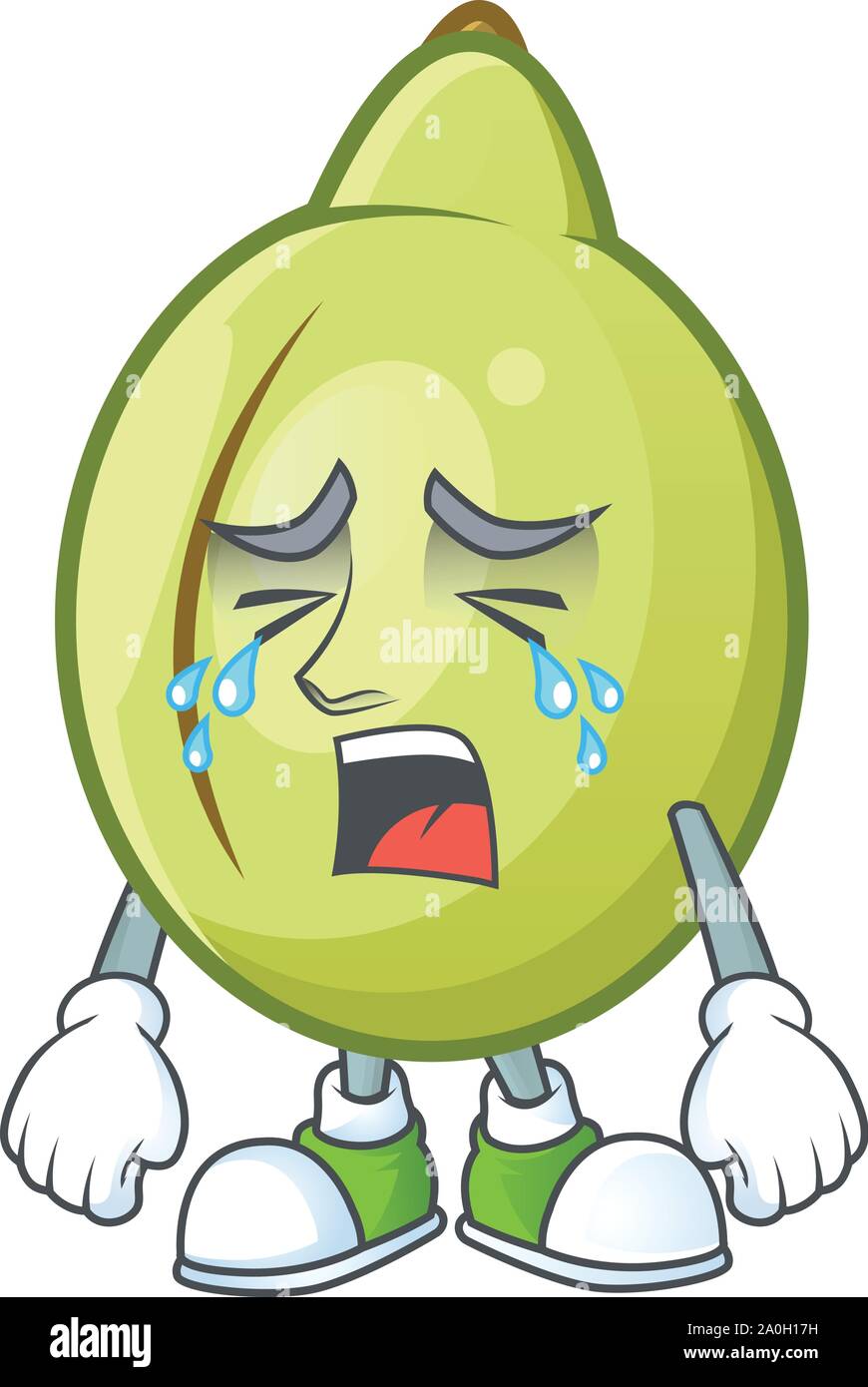 Crying gubinge fruit mascot on white background Stock Vector Image ...
