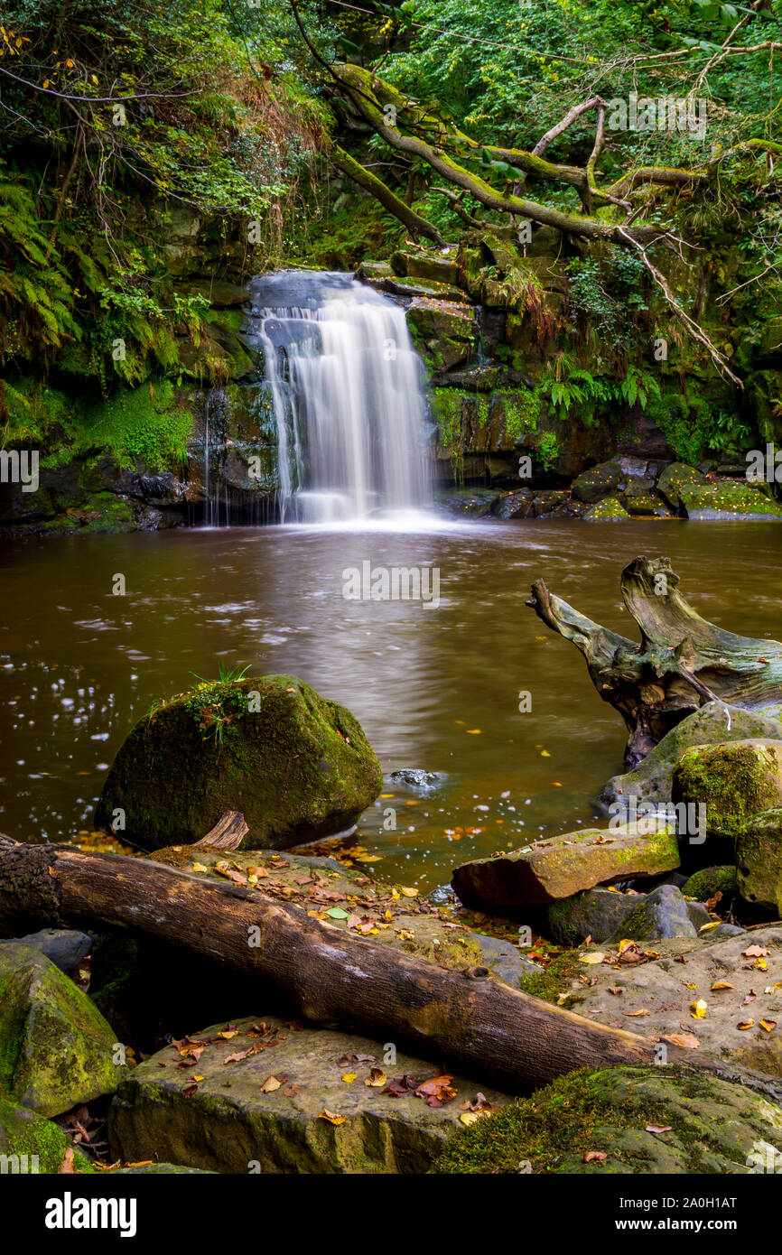Thomason Foss waterfall in the North York Moors national park in autumn ...