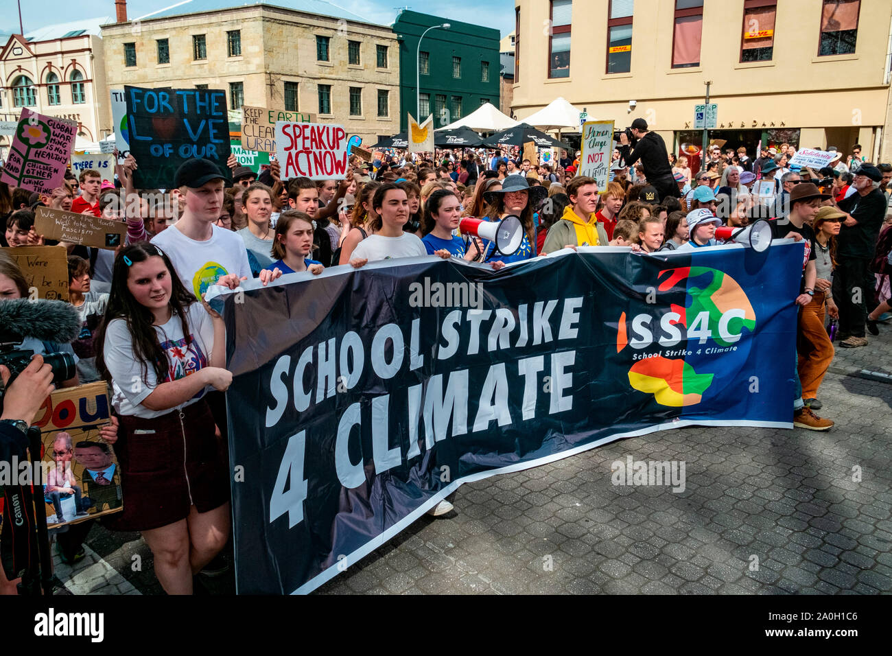 Schools climate change demonstration hi-res stock photography and ...