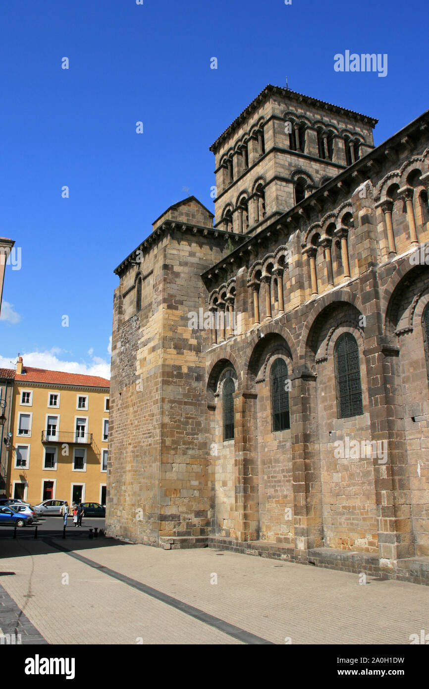 Saint-Austremoine abbey church in Issoire (auvergne - france Stock ...
