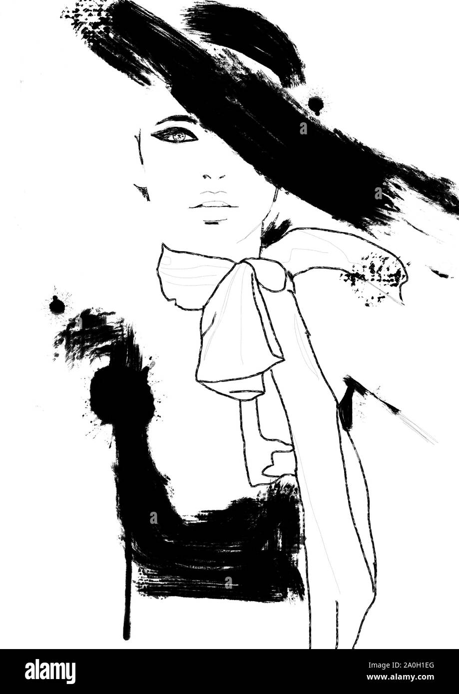 Fashion illustration model Stock Photo - Alamy