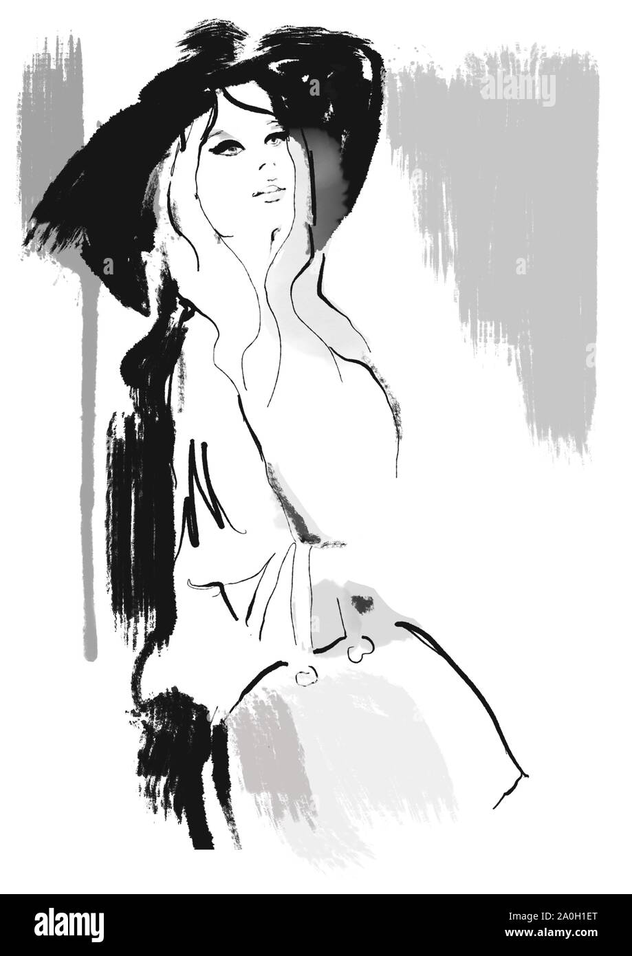 Fashion illustration model Stock Photo - Alamy