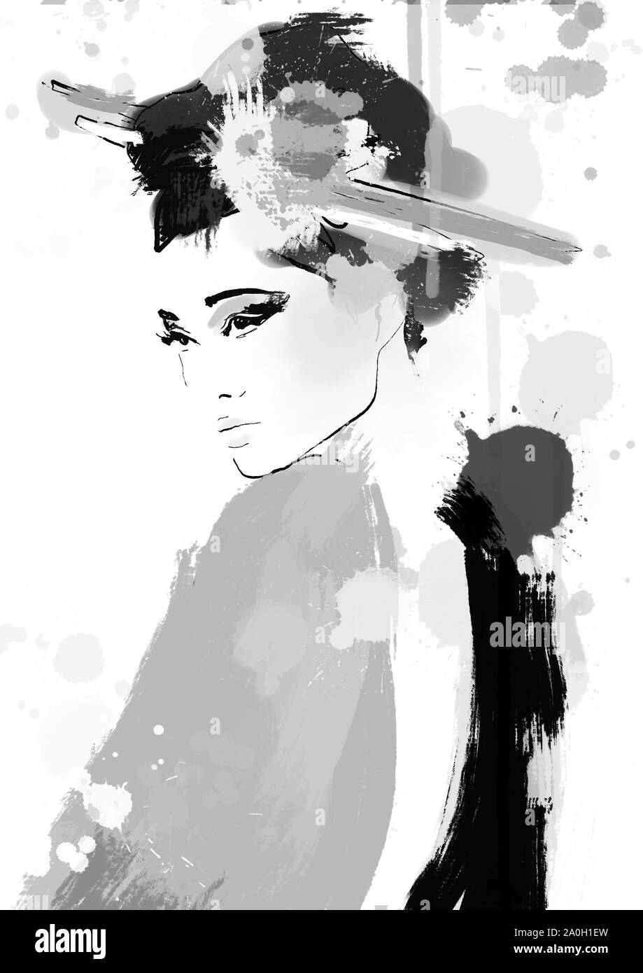 Fashion illustration model Stock Photo - Alamy