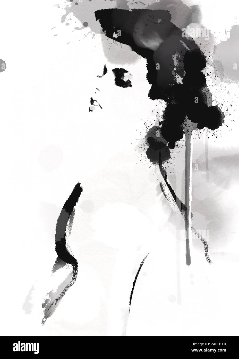 Fashion illustration model Stock Photo - Alamy