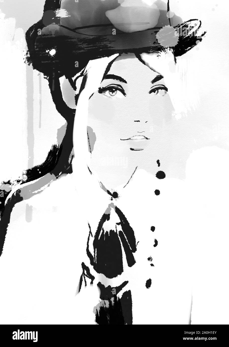 Fashion illustration model Stock Photo - Alamy
