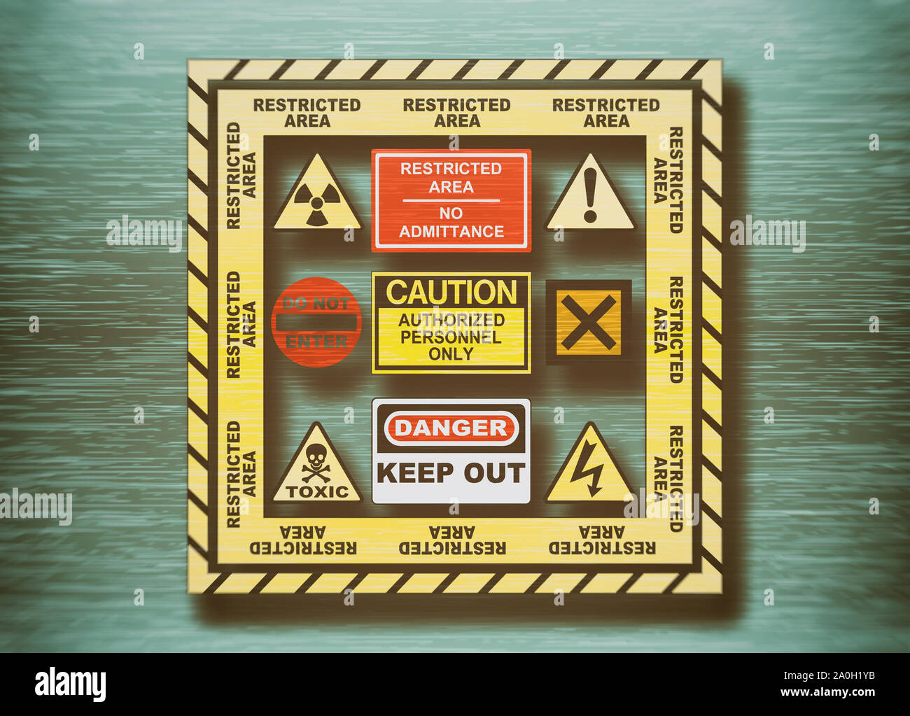 Traffic signs, concrete background, texture Stock Photo - Alamy