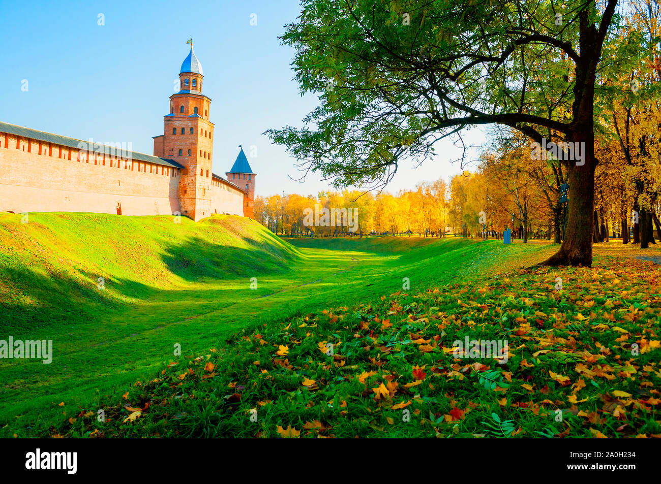 Veliky Novgorod, Russia. Kokui and Prince Towers of Veliky Novgorod ...