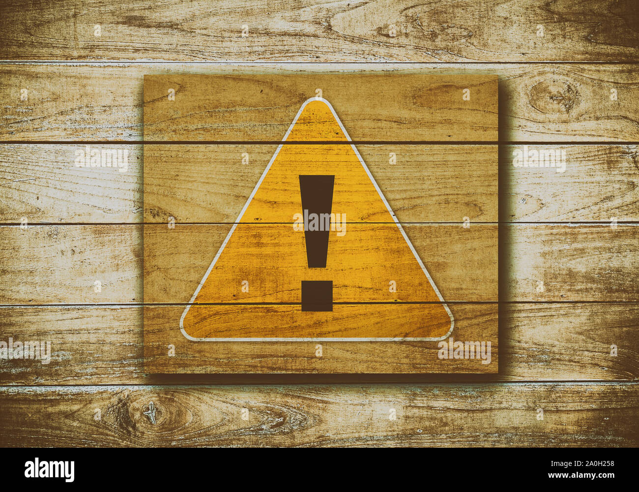Traffic sign - danger on the road, wooden background Stock Photo - Alamy