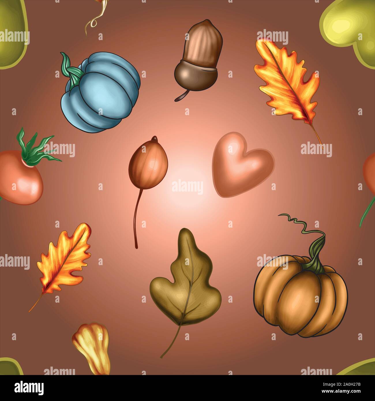 Colored pumpkin leaf hand Stock Vector Images - Alamy