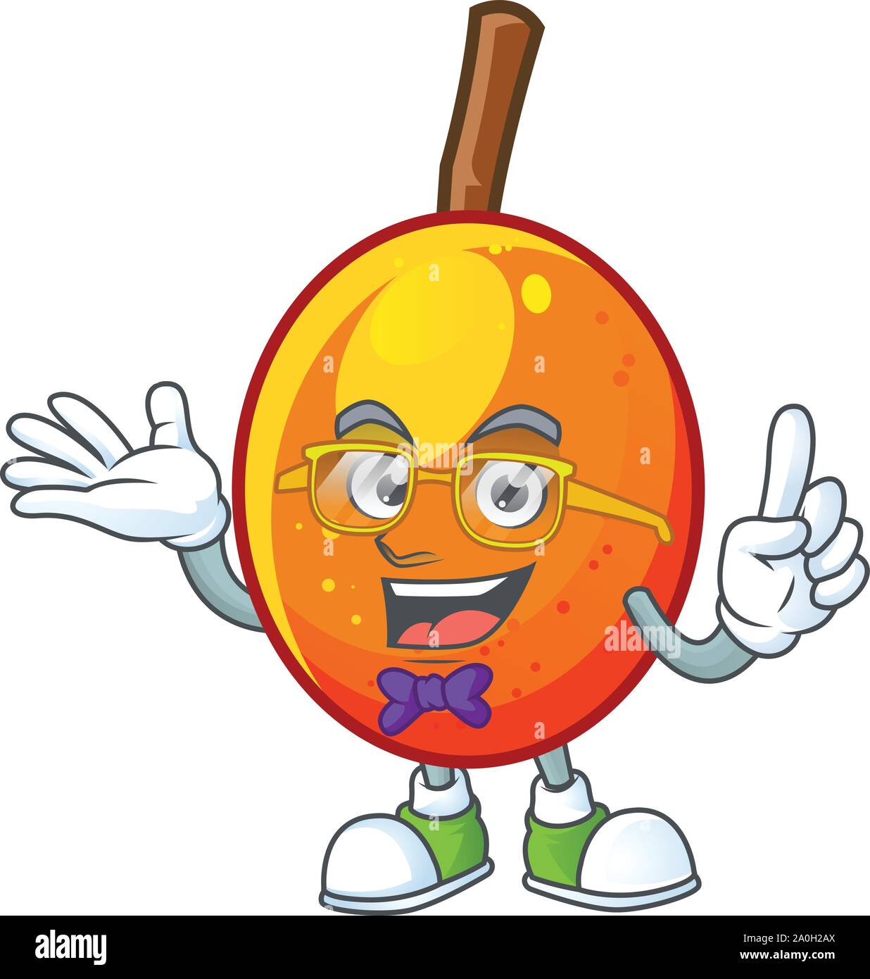 Geek fresh jocote character mascot in cartoon Stock Vector Image & Art ...