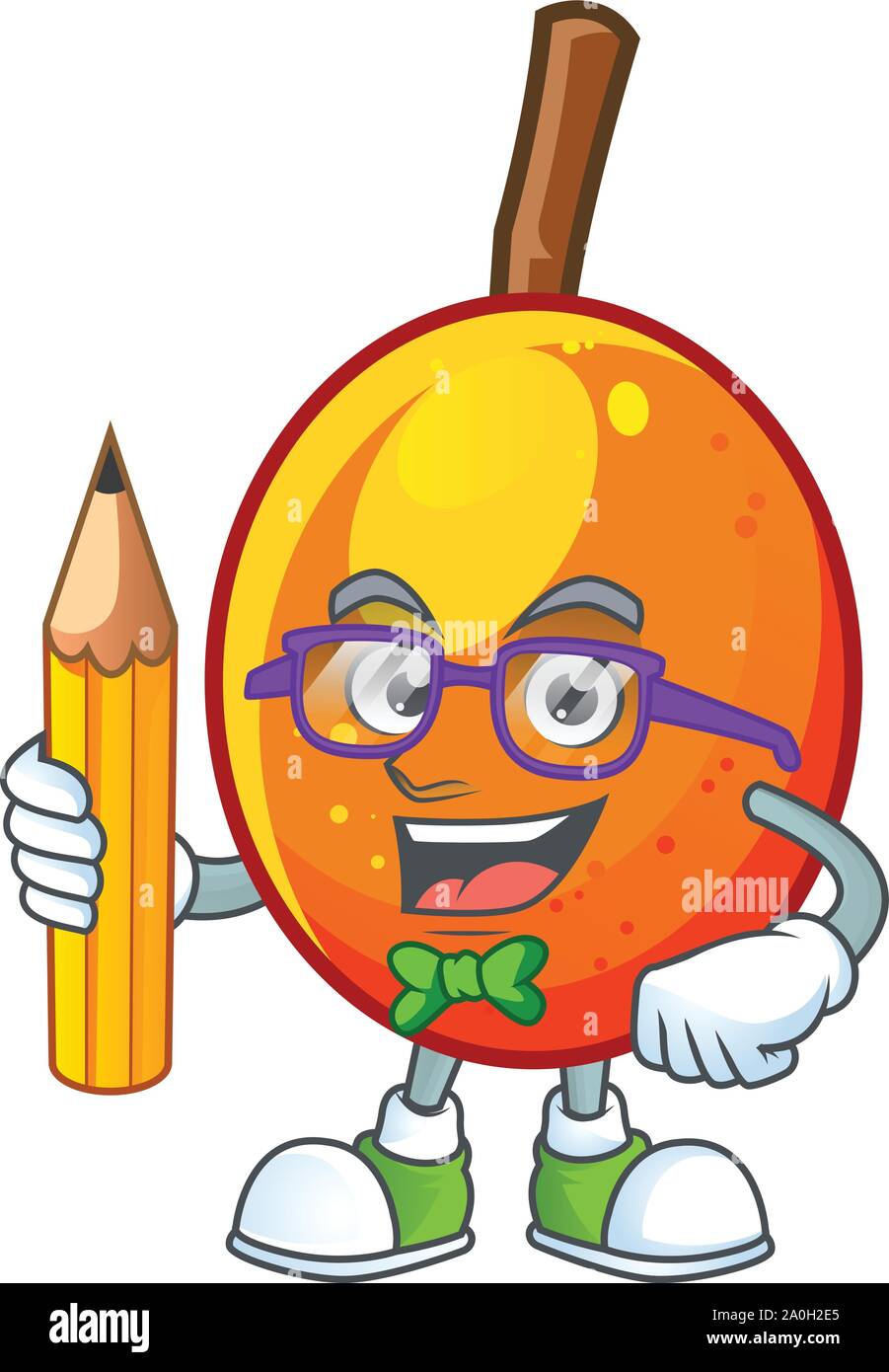 Student fresh jocote character mascot in cartoon Stock Vector Image ...