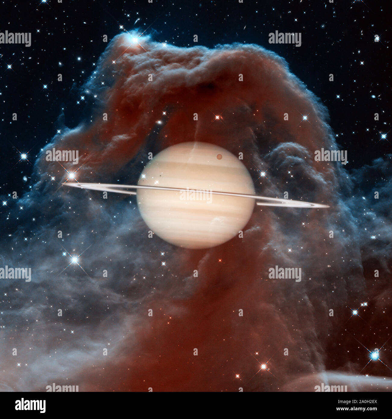 Saturn. Incredibly beautiful planets, galaxies, dark and cold beauty of ...