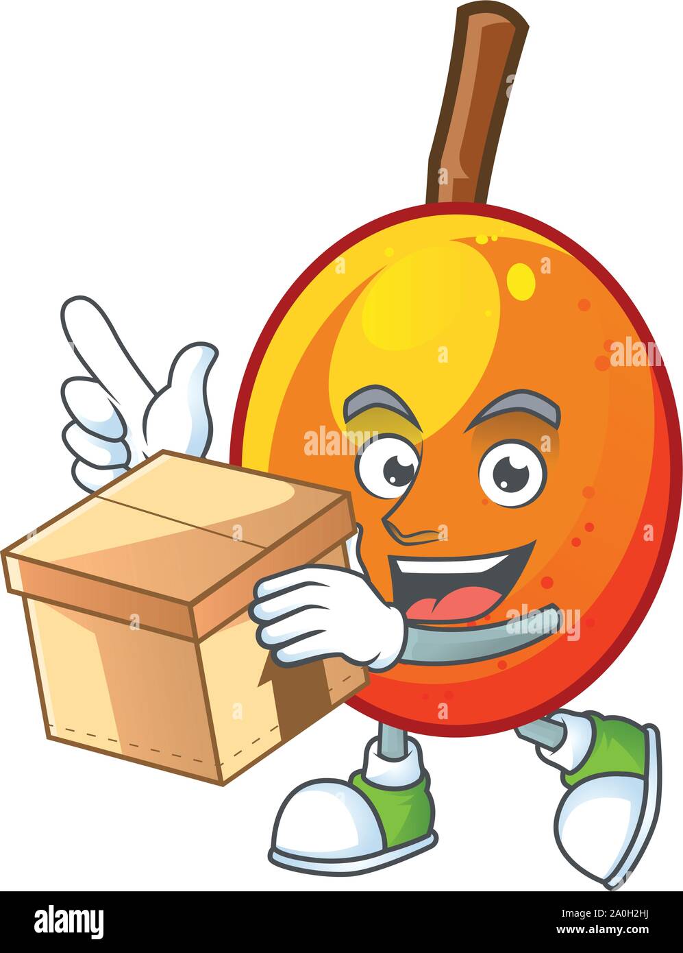 With box fresh jocote character mascot in cartoon Stock Vector Image ...
