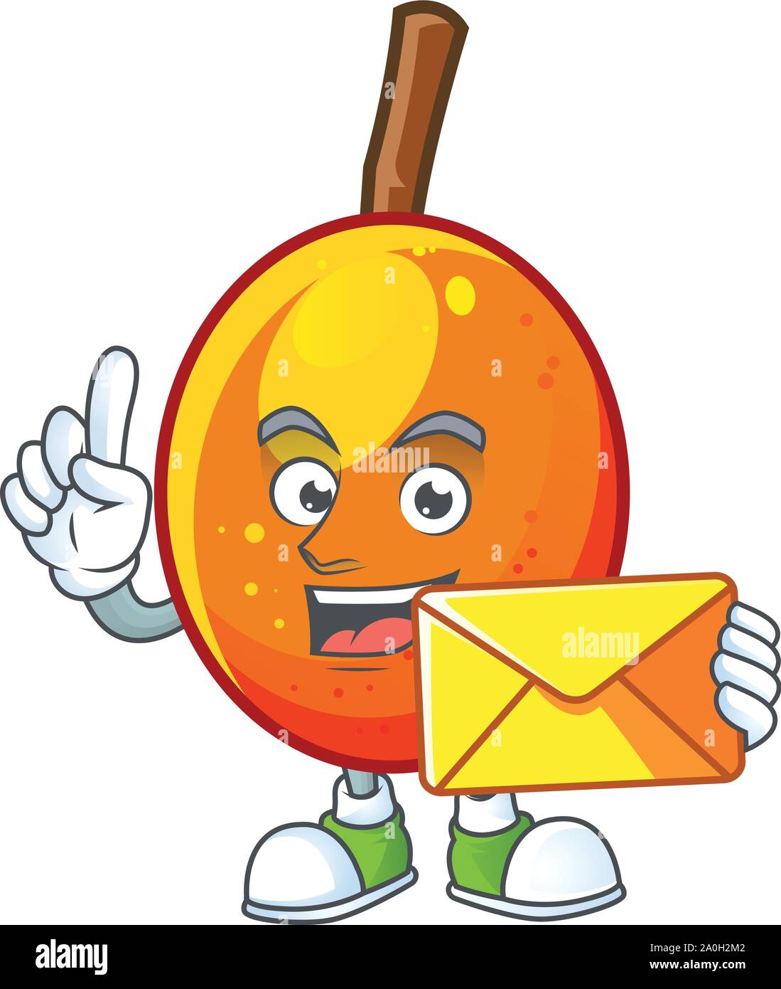 With envelope fresh jocote character mascot in cartoon Stock Vector ...