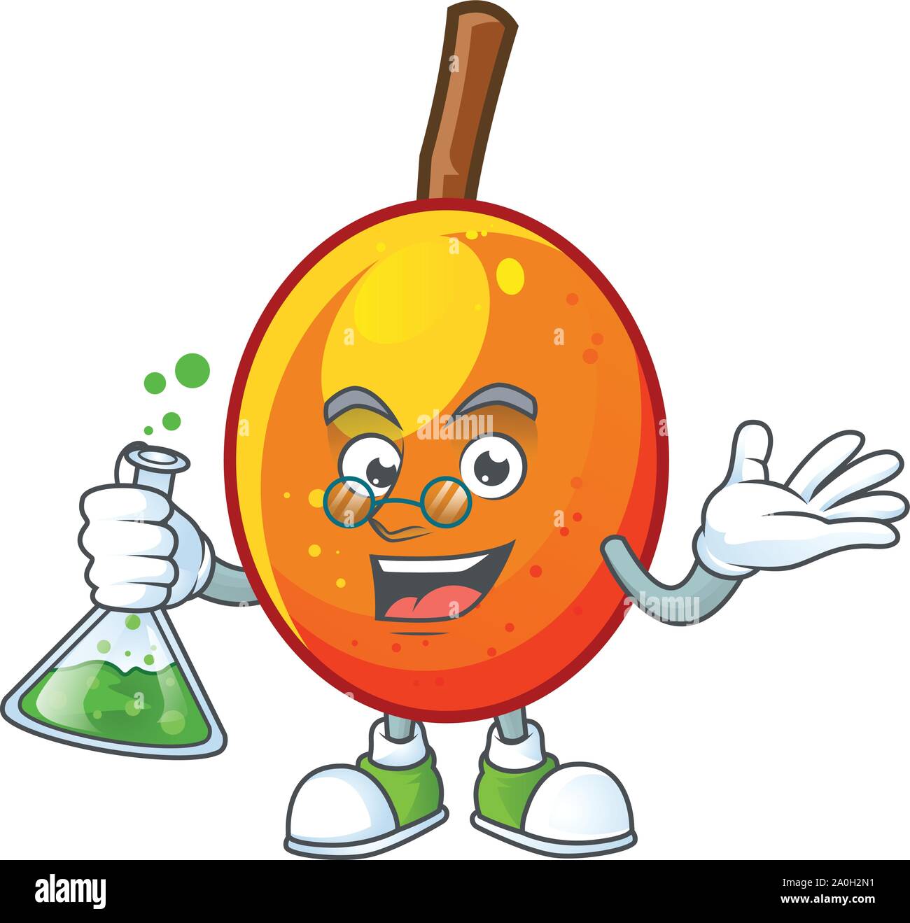 Professor fresh jocote character mascot in cartoon Stock Vector Image ...