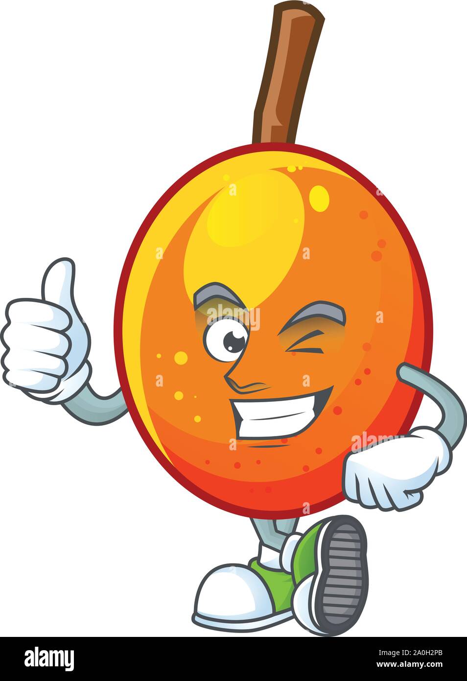 Thumbs up fresh jocote character mascot in cartoon Stock Vector Image ...