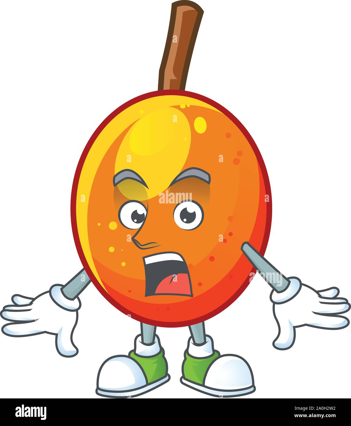 Surprised tropical jocote fruit cartoon for design Stock Vector Image ...