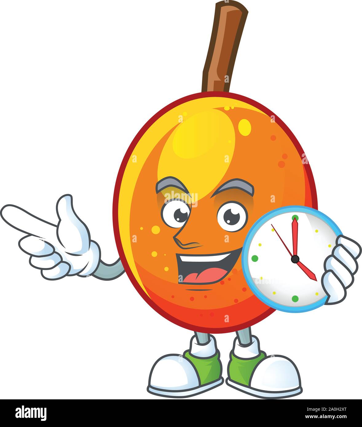 With clock fresh jocote character mascot in cartoon Stock Vector Image ...