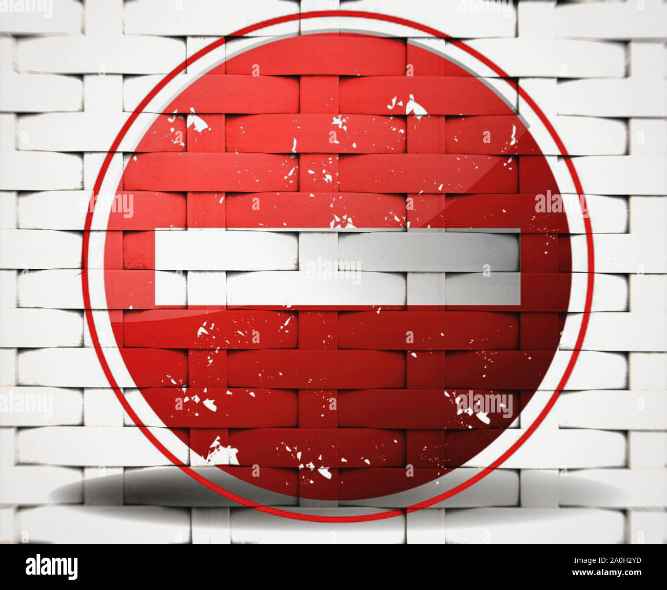 Traffic sign, traffic bans in one direction Stock Photo - Alamy