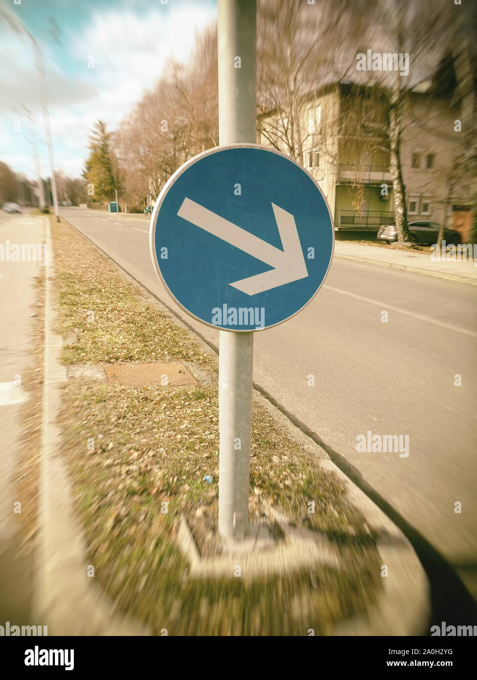 Traffic sign - express orders, background, texture, blurred image Stock ...